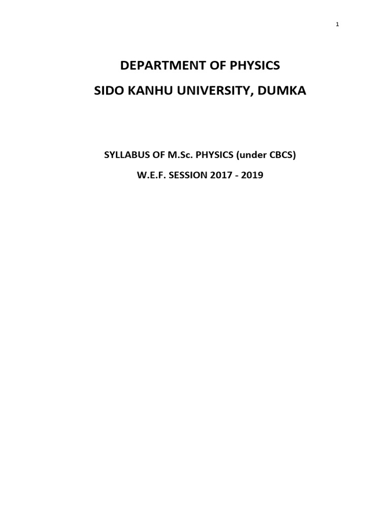 Revised M.SC - CBCS 15 17 | PDF | Spectroscopy | Superconductivity