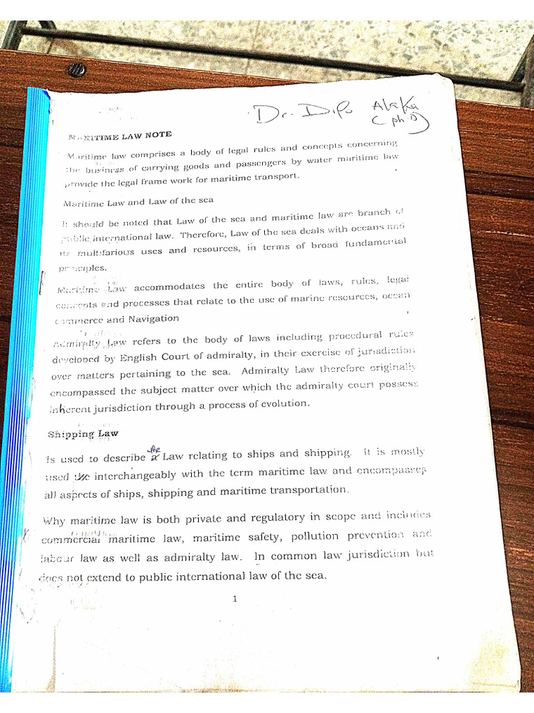 Maritime Class Note | PDF