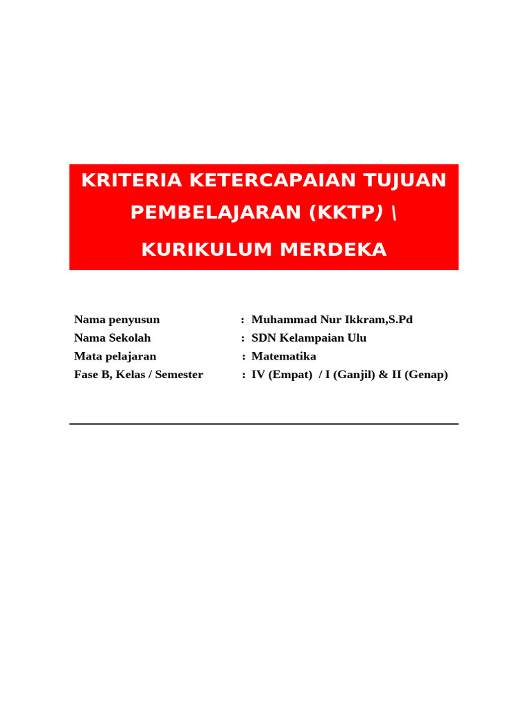 7. KKTP KURIKULUM MERDEKA | PDF