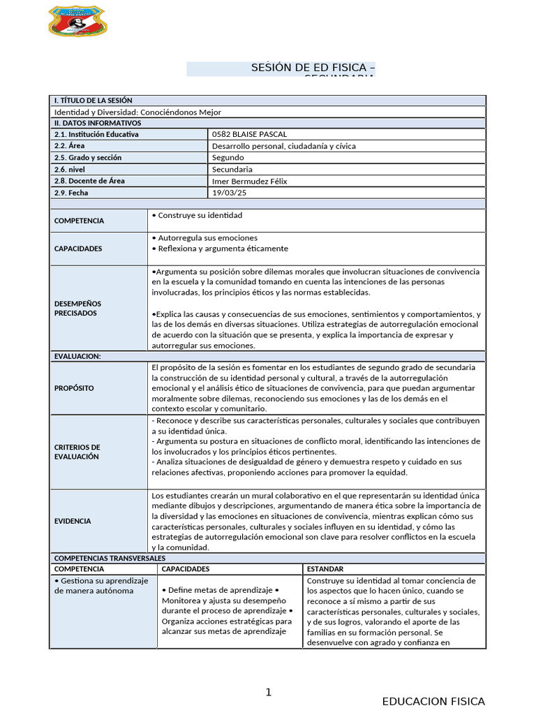 Identidad y Diversidad - Conociéndonos Mejor | PDF | Las emociones ...
