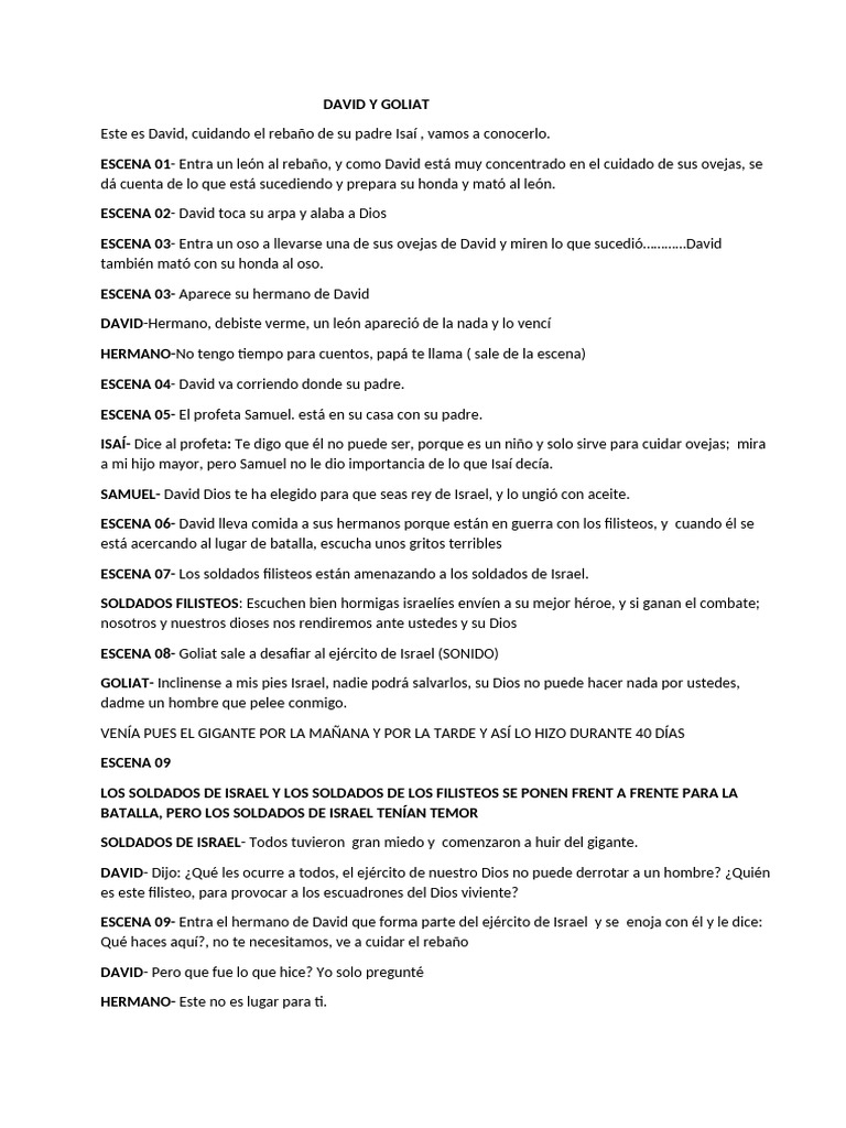 David y el soldado filisteo Goliat | PDF | David | Goliat