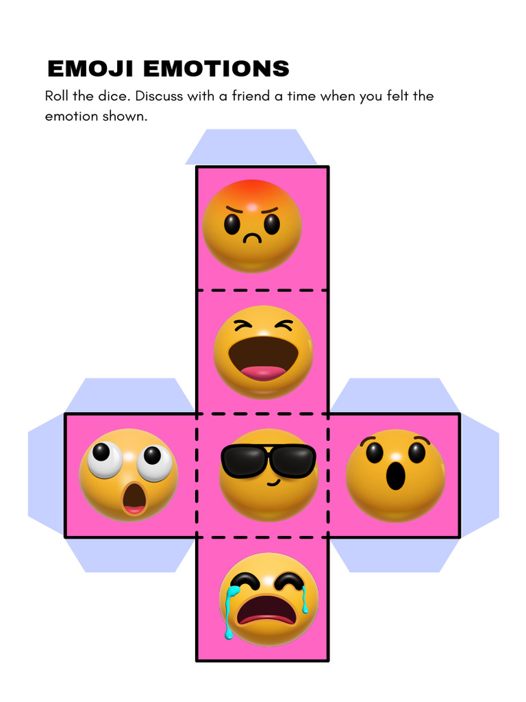 Emoji Emotions Dice (A5) | PDF