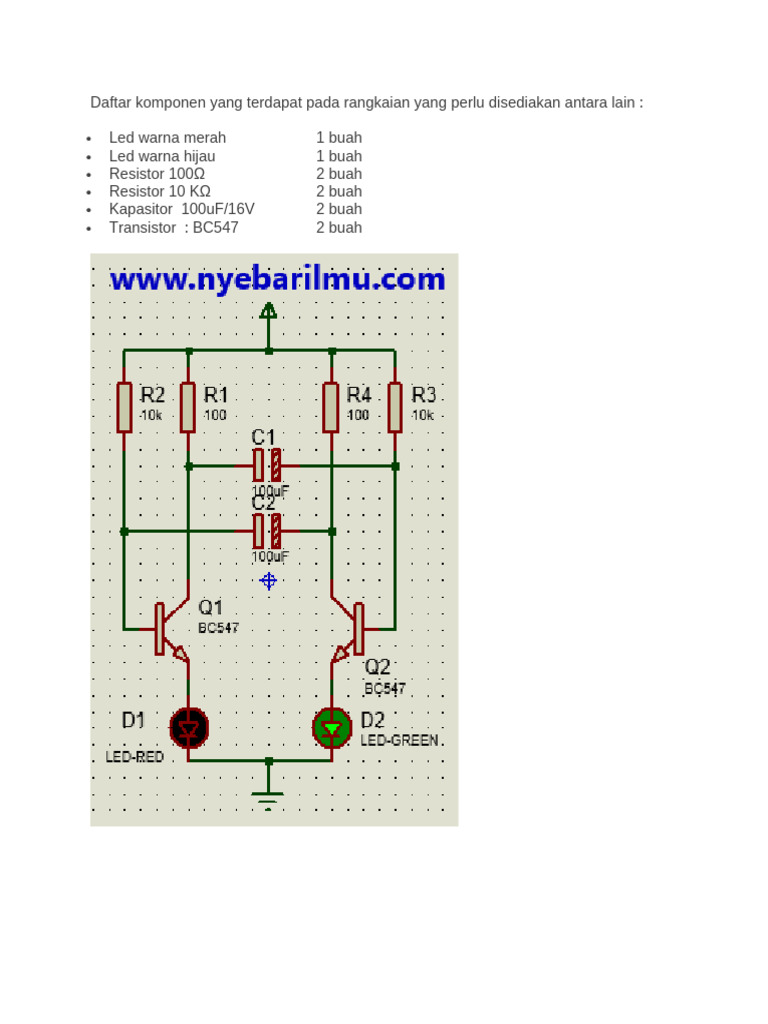 Daftar Komponen Yang Terdapat Pada Rangkaian Yang Perlu Disediakan Antara Lain | PDF