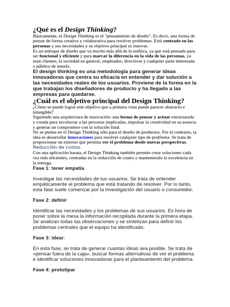 Desing Thinking | PDF | El pensamiento de diseño | Diseño