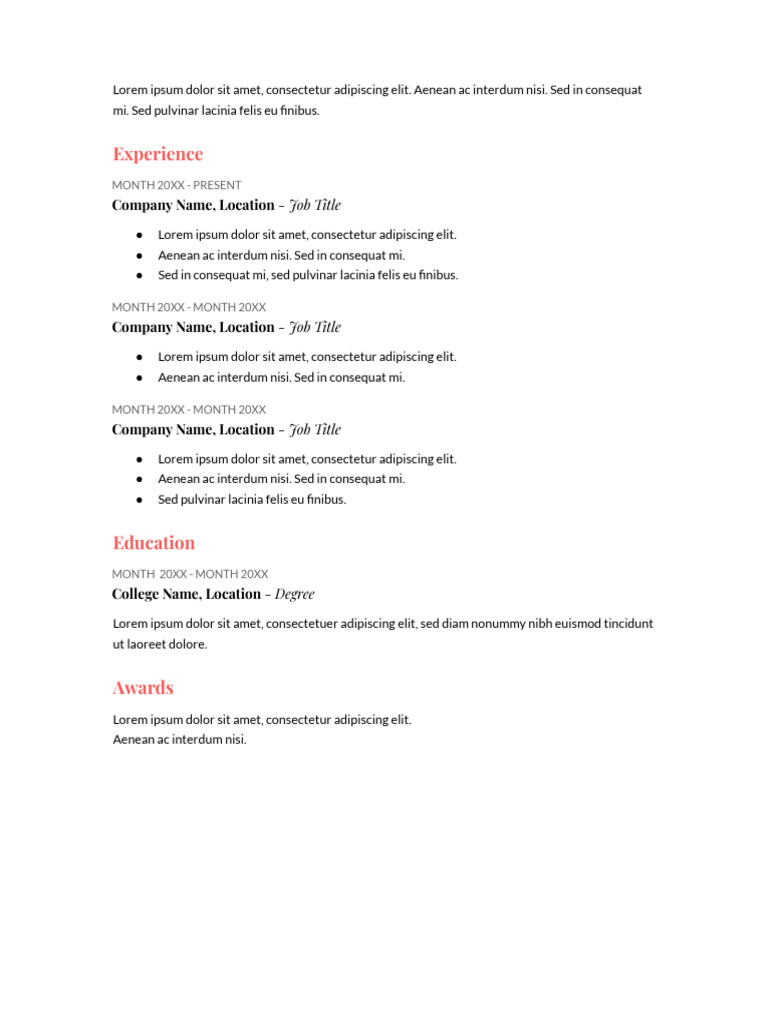 Professional Experience and Education Summary | PDF