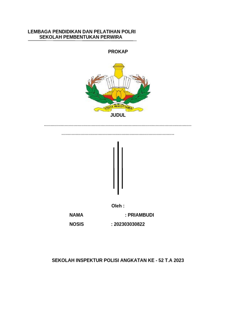 Prokap Angkatan 52 Polri 2023 | PDF