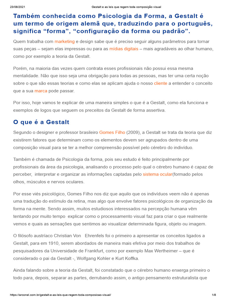 Leis da Gestalt na Composição Visual | PDF | Psicologia | Sistema visual