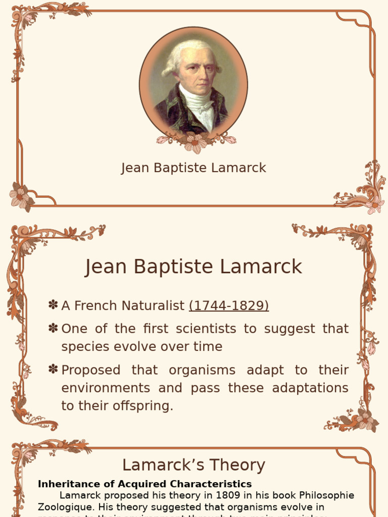 Lamarck's Evolution Theory Explained | PDF