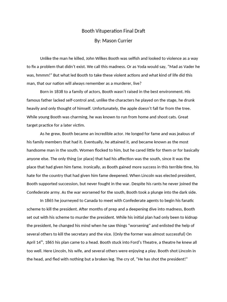 Booth Vituperation Final Draft | PDF