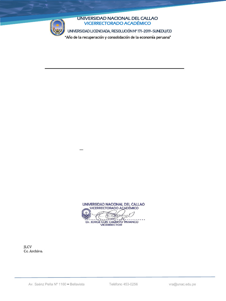Comunicado N°. 004-2025-Vra - Unac | PDF