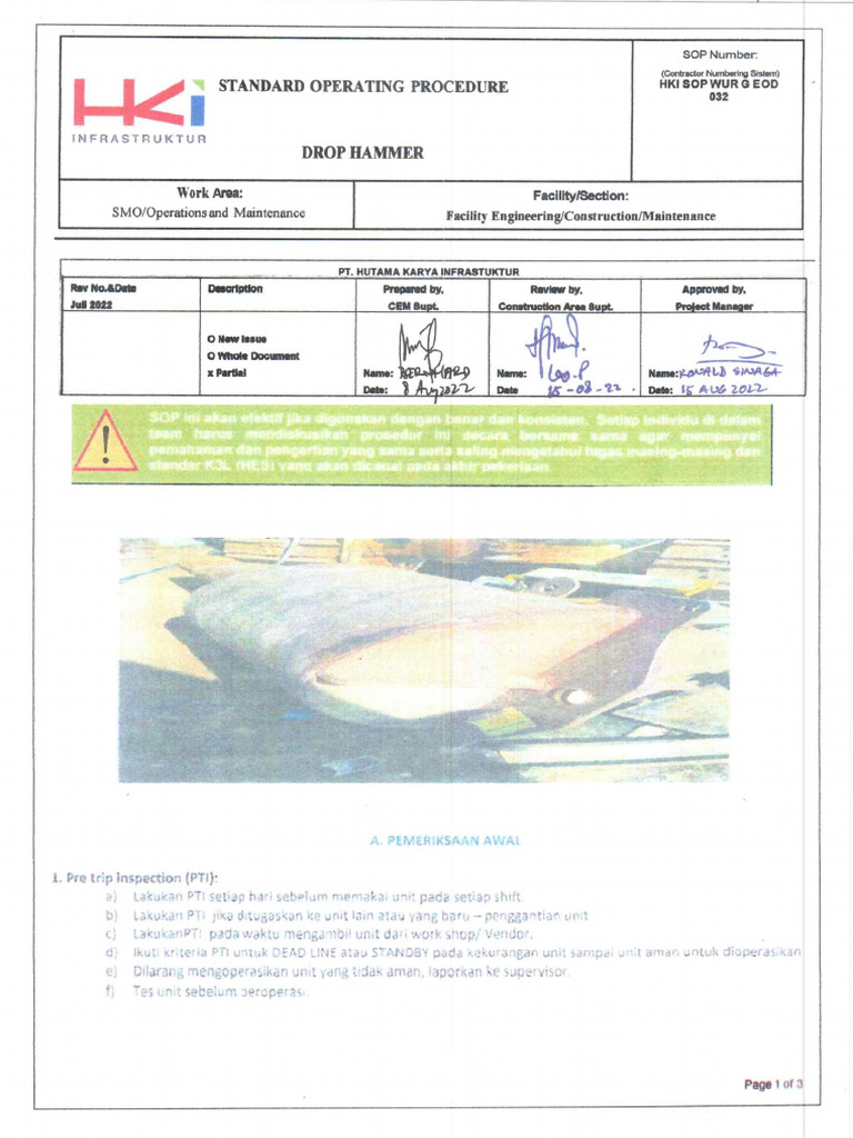 SOP Drop Hammer | PDF