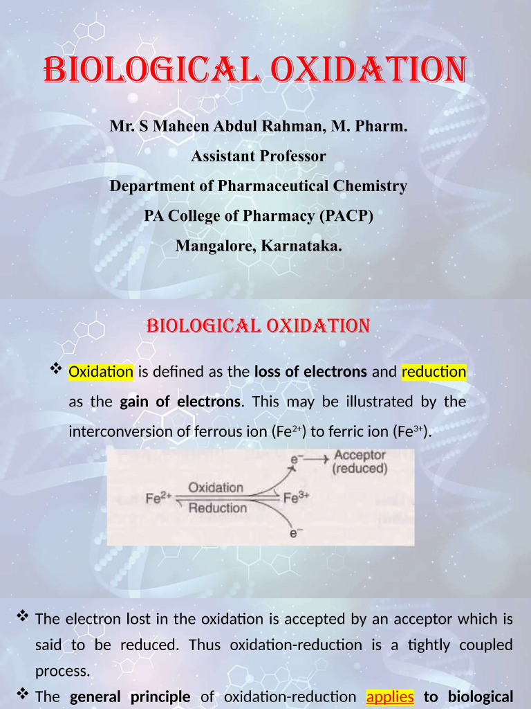 Biological Oxidation and ETC | PDF