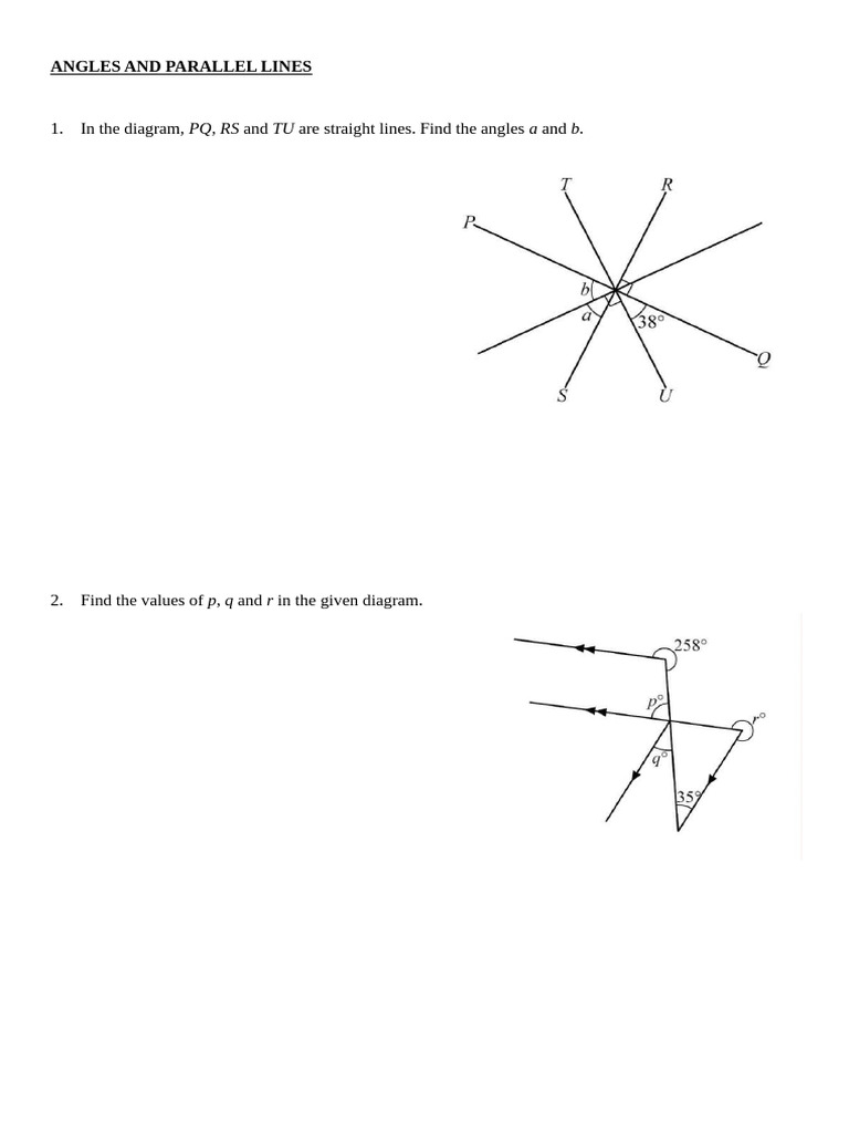 Angles and Parallel Lines | PDF
