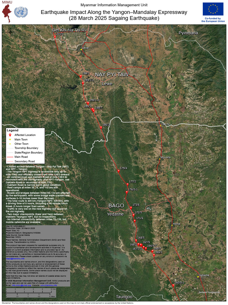 Map - Earthquake Impact Damaged Road and Bridge - MIMU888v01 ...