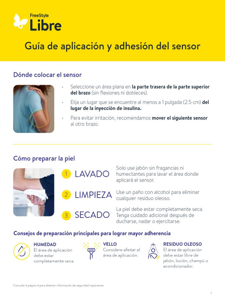 Freestyle Libre Sensor Adhesion Guide Spanish | PDF | Sensor