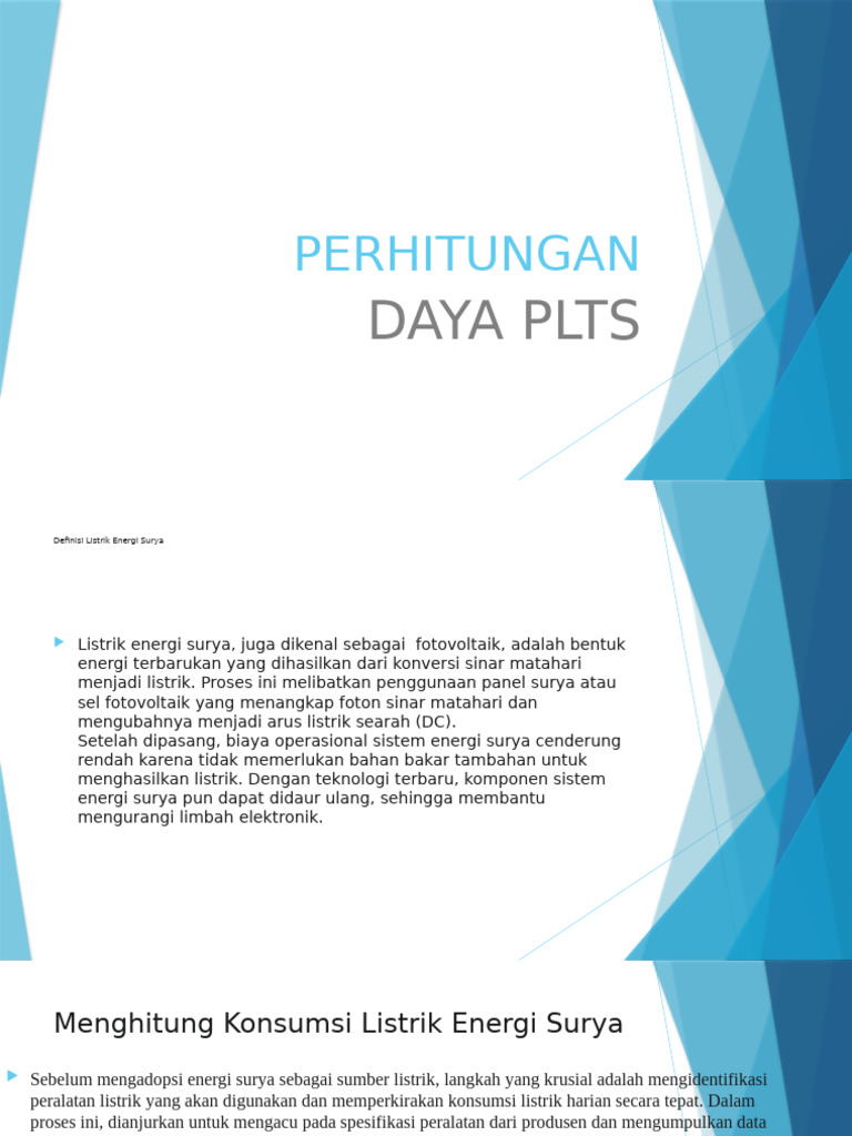 Perhitungan Daya PLTS | PDF