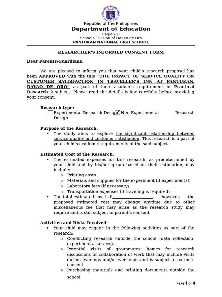 Assent and Consent Form | PDF | Consent