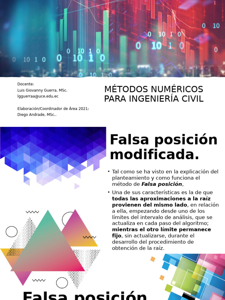 Falsa Posicion Modificada | PDF | Matemáticas Aplicadas | Algoritmos