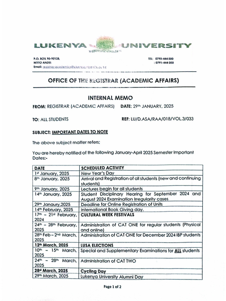 Important Dates To Note | PDF