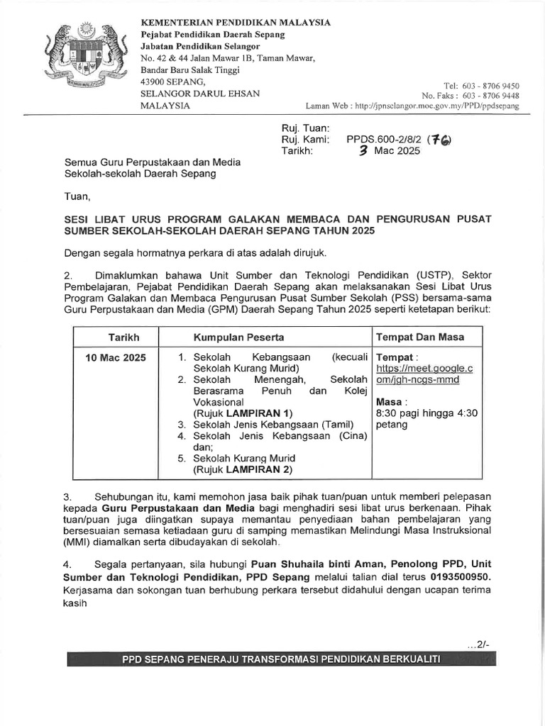 SESI_LIBAT_URUS_PROGRAM_GALAKAN_MEMBACA_DAN_PENGURUSAN_PUSAT_SUMBER | PDF