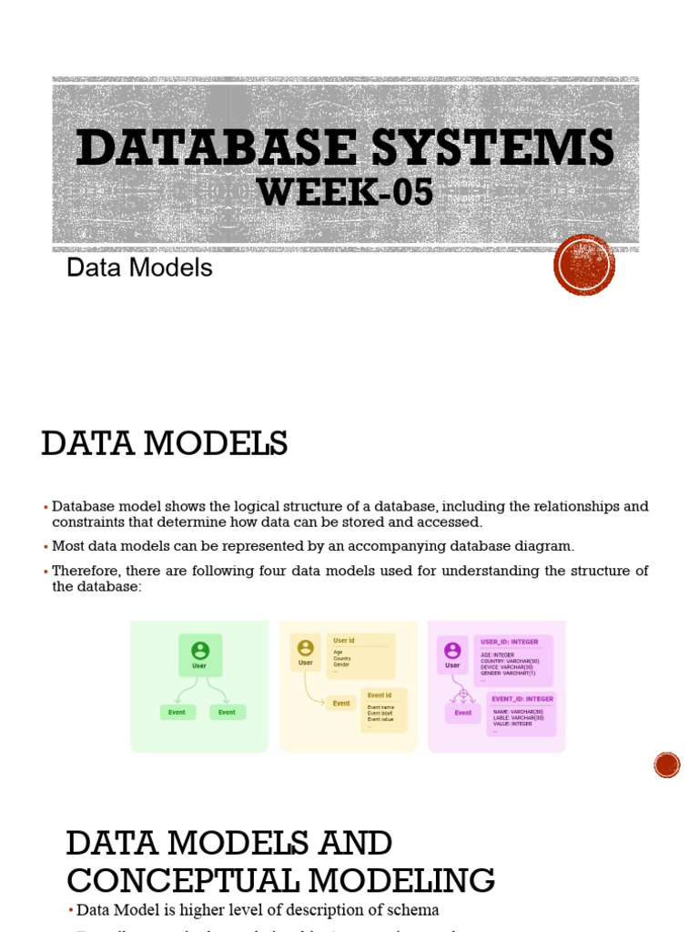 Week 5 part-II Data Models | PDF | Relational Database | Data Model
