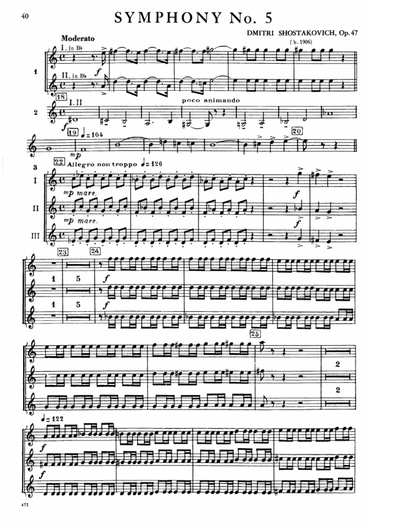 Shostakovich Simphony 5, Trumpet Excepts | PDF