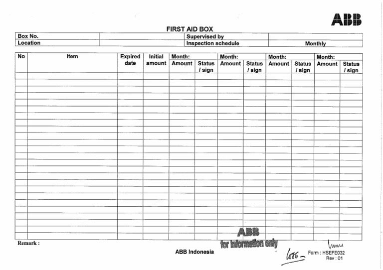 First Aid Checklist | PDF