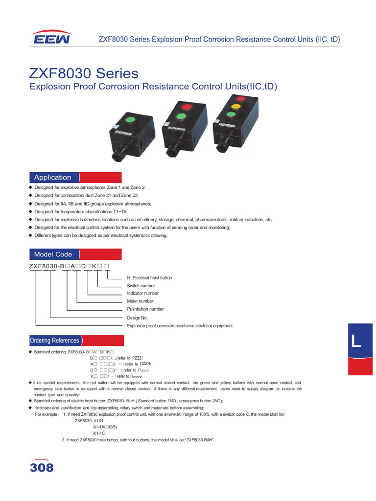 EEW Cat. ZXF8030 Series Ex. Control Units | PDF
