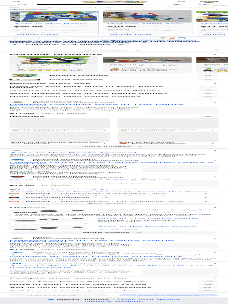 Ant in Your Pants Game - Google Search | PDF | Games Of Mental Skill ...