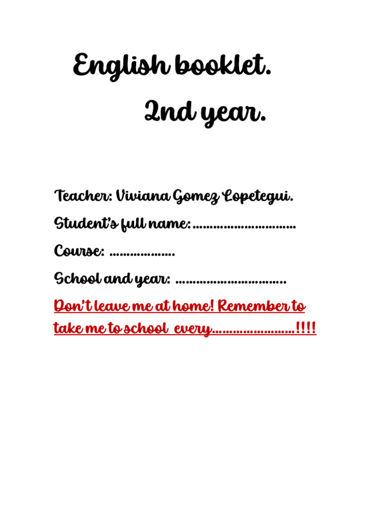 Material de Inglés para Imprimir 2do Año 2025 | PDF