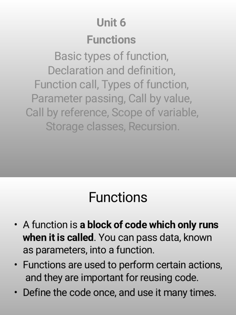 C Functions: Types and Usage | PDF | Parameter (Computer Programming) | Scope (Computer Science)