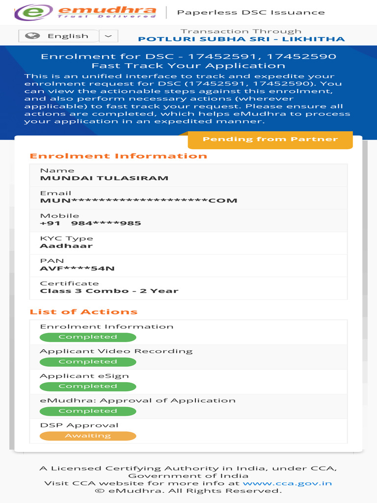 Paperless DSC Issuance | PDF