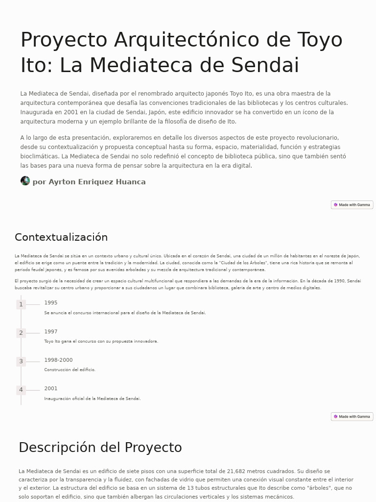 Mediateca de Sendai: Innovación de Toyo Ito | PDF