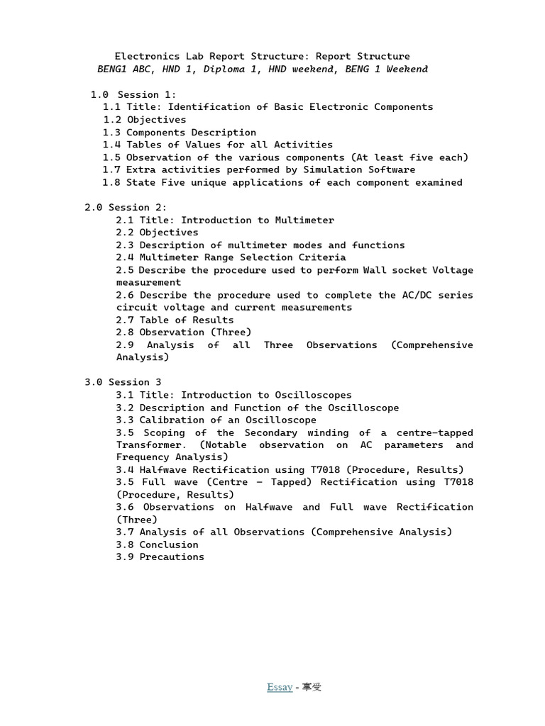 2025 semester 1 Electronics report Structure | PDF | Rectifier | Transformer