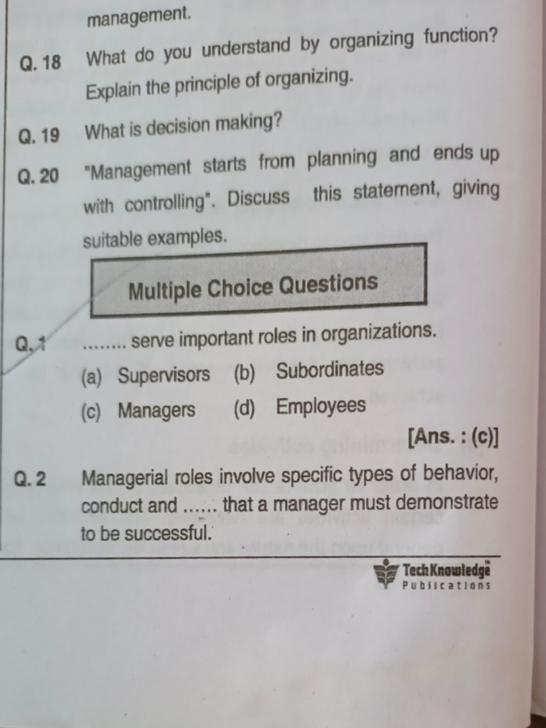 Man Techmax MCQ | PDF