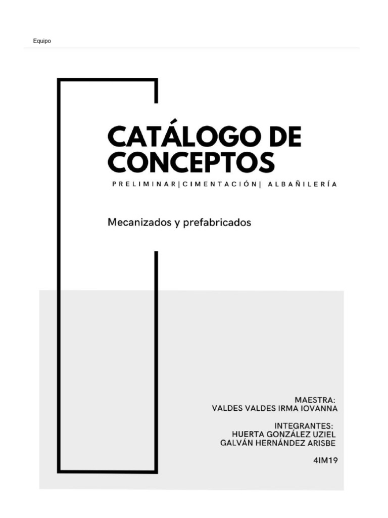 Formato de Catalogo de Conceptos | PDF | Componentes | Material compuesto