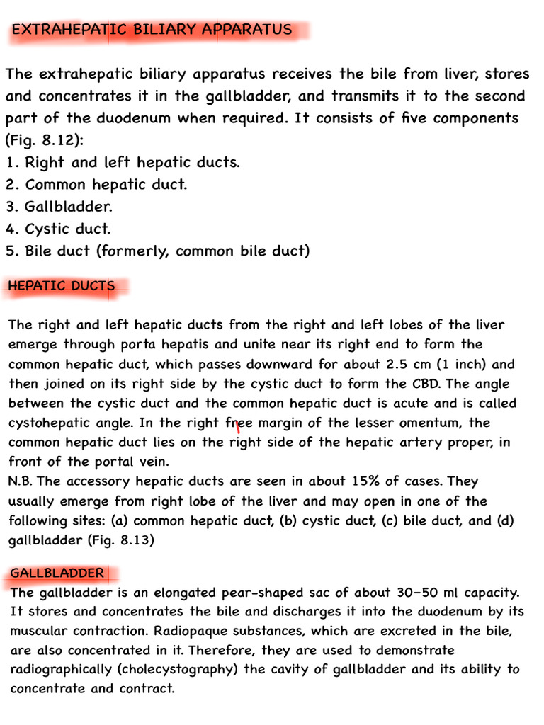 Extrahepatic Biliary Apparatus | PDF | Gallbladder | Liver