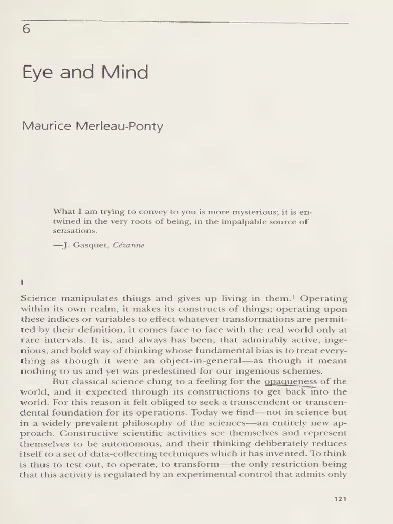 B02-2-Eye and Mind | PDF | Thought | René Descartes