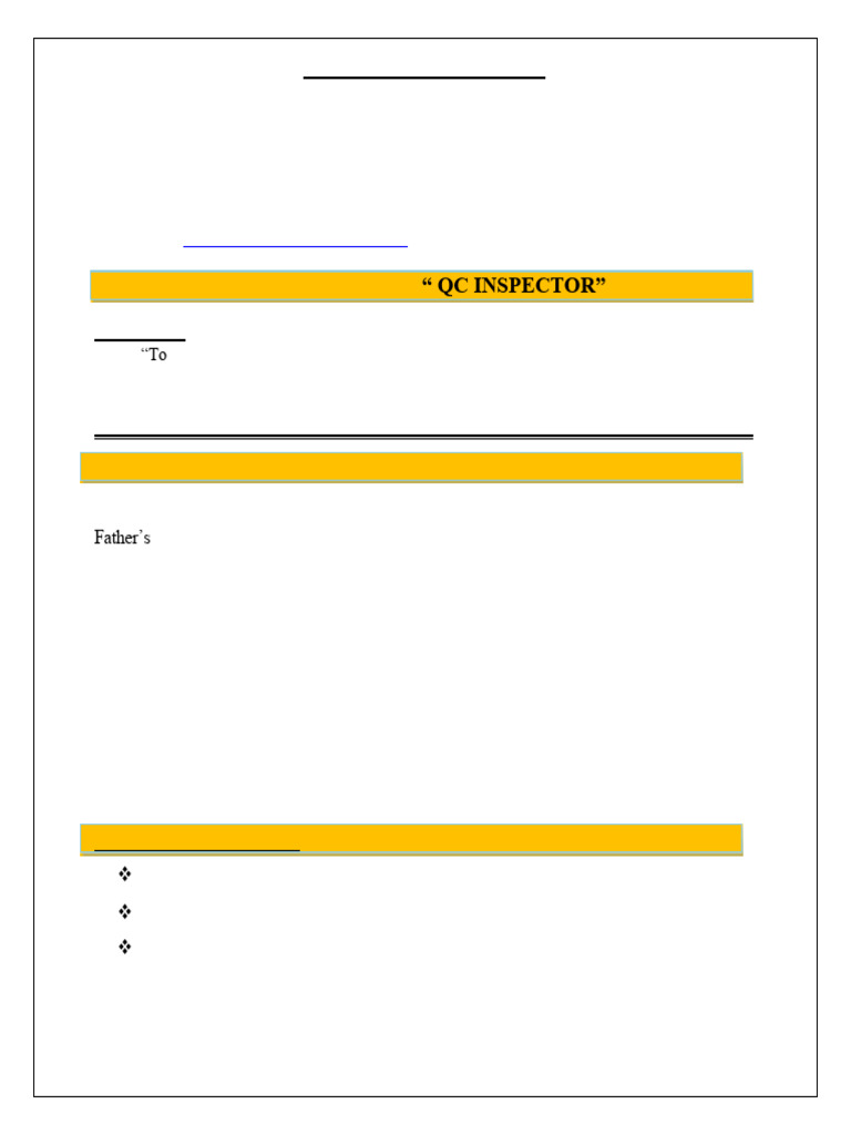 TAUSIF, QC INSPECTOR CV (1) | PDF