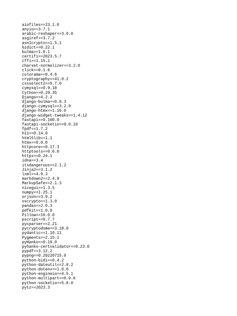 Python Package Dependencies List | PDF