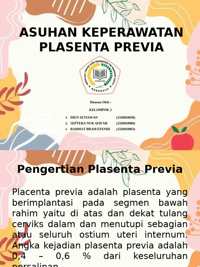 PPT ASKEP PLASENTA PREVIA | PDF