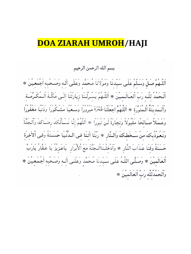 DOA Ziarah Umroh | PDF