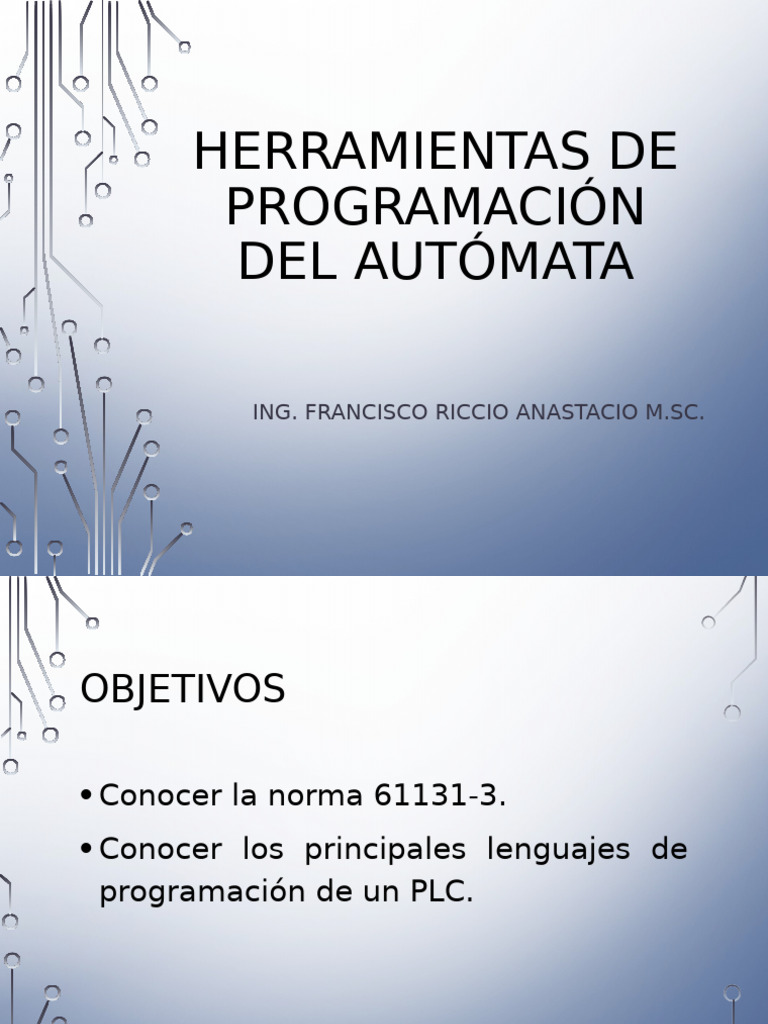 Herramientas de programación del autómata | PDF | Lenguaje de programación | Controlador lógico ...