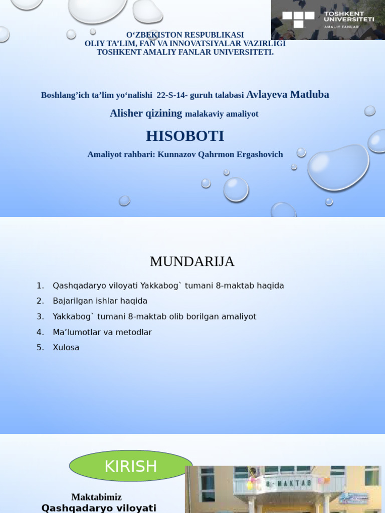 Avlayeva Matluba | PDF