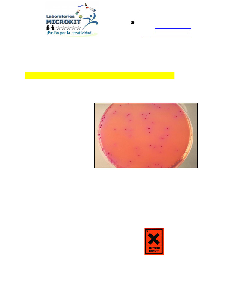 Violet Red Bile Lactose Agar Vrba | PDF | Microbiología | Las bacterias