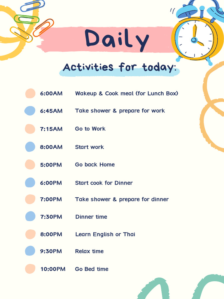 Daily Routine Schedule Overview | PDF