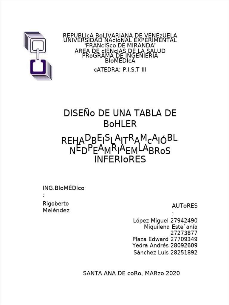 PDF Proyecto Tabla de Bohler | PDF