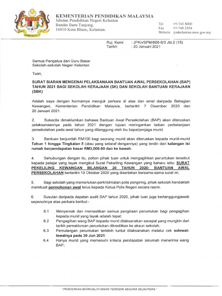 Surat Pelaksanaan BAP | PDF