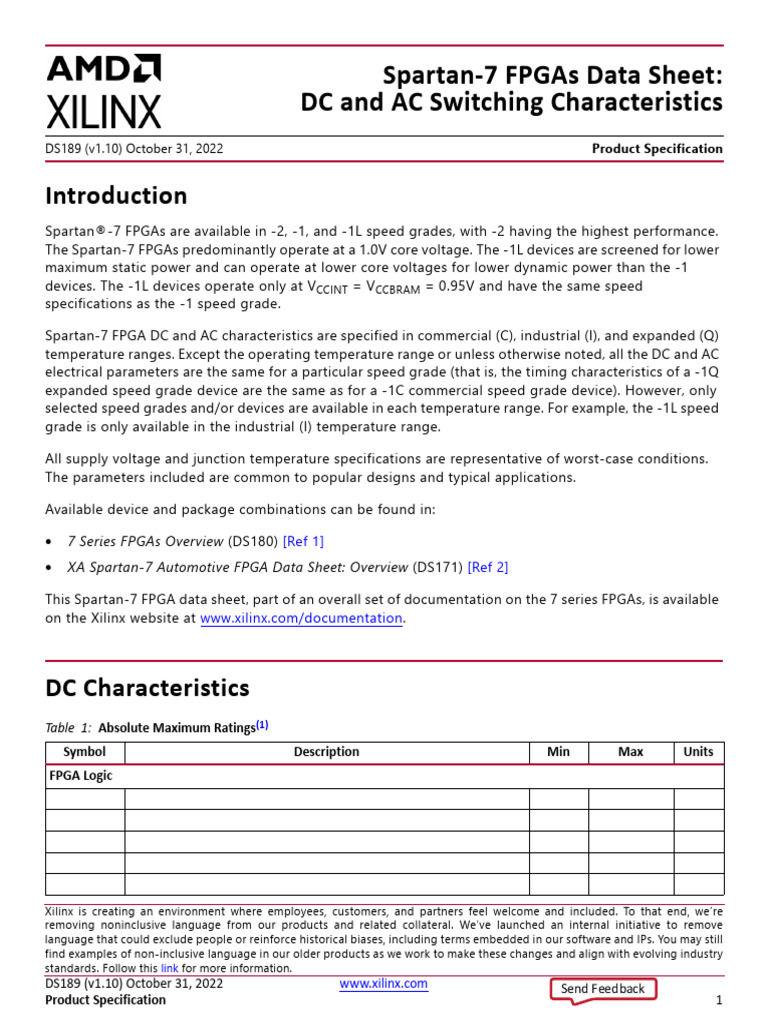 ds189-spartan-7-data-sheet | PDF | Field Programmable Gate Array | Specification (Technical ...