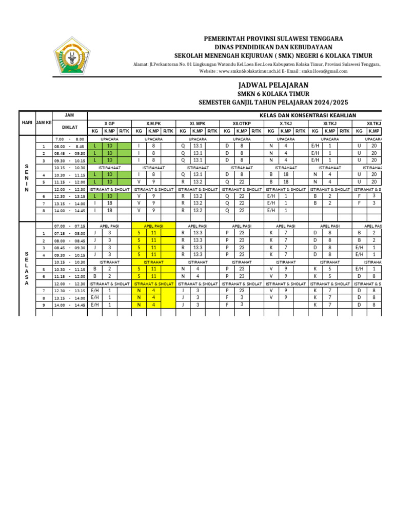 Jadwal - 2024-2025 Genap Fix | PDF